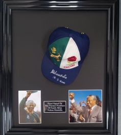 Nelson Mandela Signed England Rugby Tour Cap - Signed Memorabilia 4U
