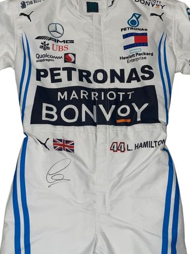 Lewis Hamilton Autographed F1 Racing Suit - Signed Memorabilia 4U