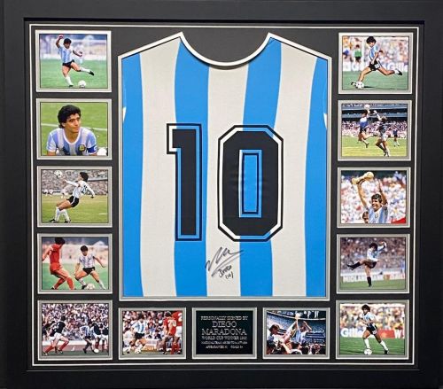 Maradona Autographed 1986 Argentina Football Shirt - Signed Memorabilia 4U