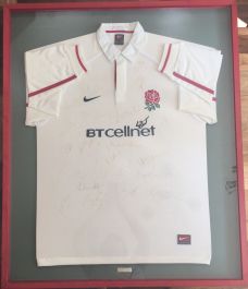 England Autographed Rugby Shirt 2000 Squad - Signed Memorabilia 4U