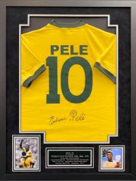 Pele Autographed Brazil Shirt - Signed Memorabilia 4U